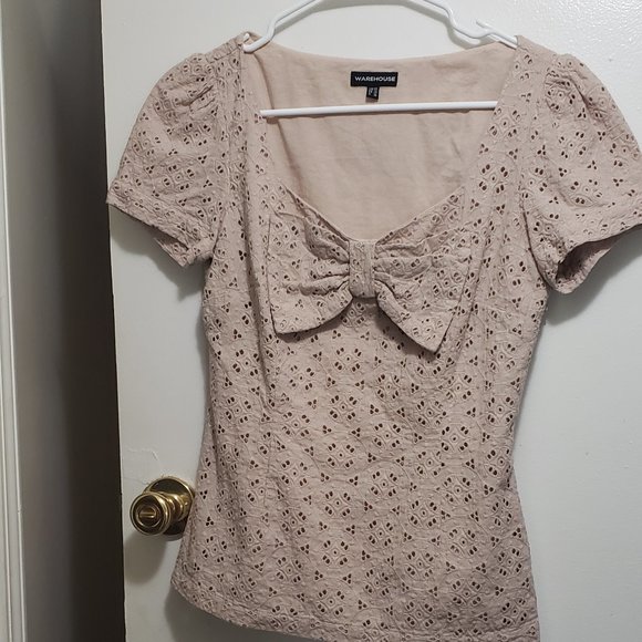 Warehouse | Tops | Dainty Top With Bow | Poshmark